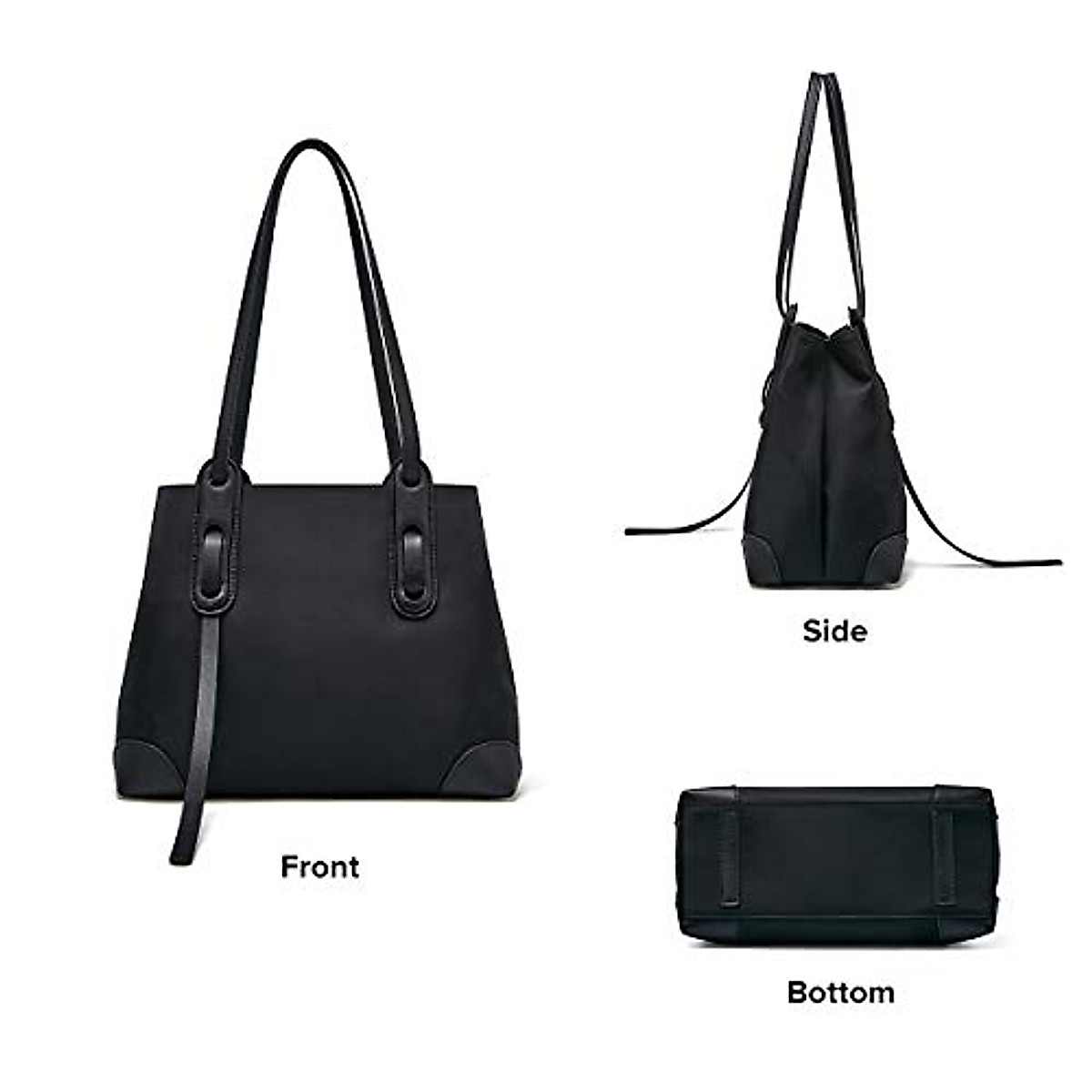 Oxford Cloth Handbags for Women, Ladies Casual Shoulder Bags Women's Medium Pocketbooks Womens Canvas Carryall Bags Fashion Small Tote Purses and Handbags mothers day gifts(Black)