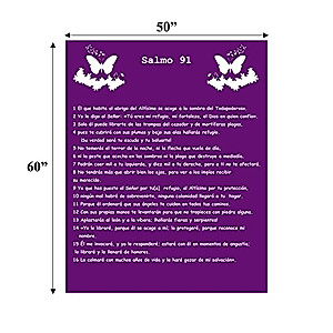 YIVIVEN Salmo 91 En Español Blanket Christian Gifts 50"x60", Religious Throw Blanket, Christian Blankets Plush, Salmo 91 Throw Blanket (Salmo 91) Prayer Blanket Scripture Blanket