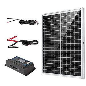 Nicesolar 20W 12V Solar Panel Kit Monocrystalline Off Grid System Battery Maintainer Charger for Car Boat RV Marine Home with 20A Charge Controller for 12 Volt Lead-Acid & Lithium & LiFePO4 Battery