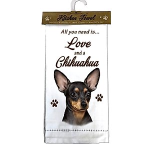 E&S Pets Chihuahua, black Kitchen Towels, Off-white 26.00" x 18.00"