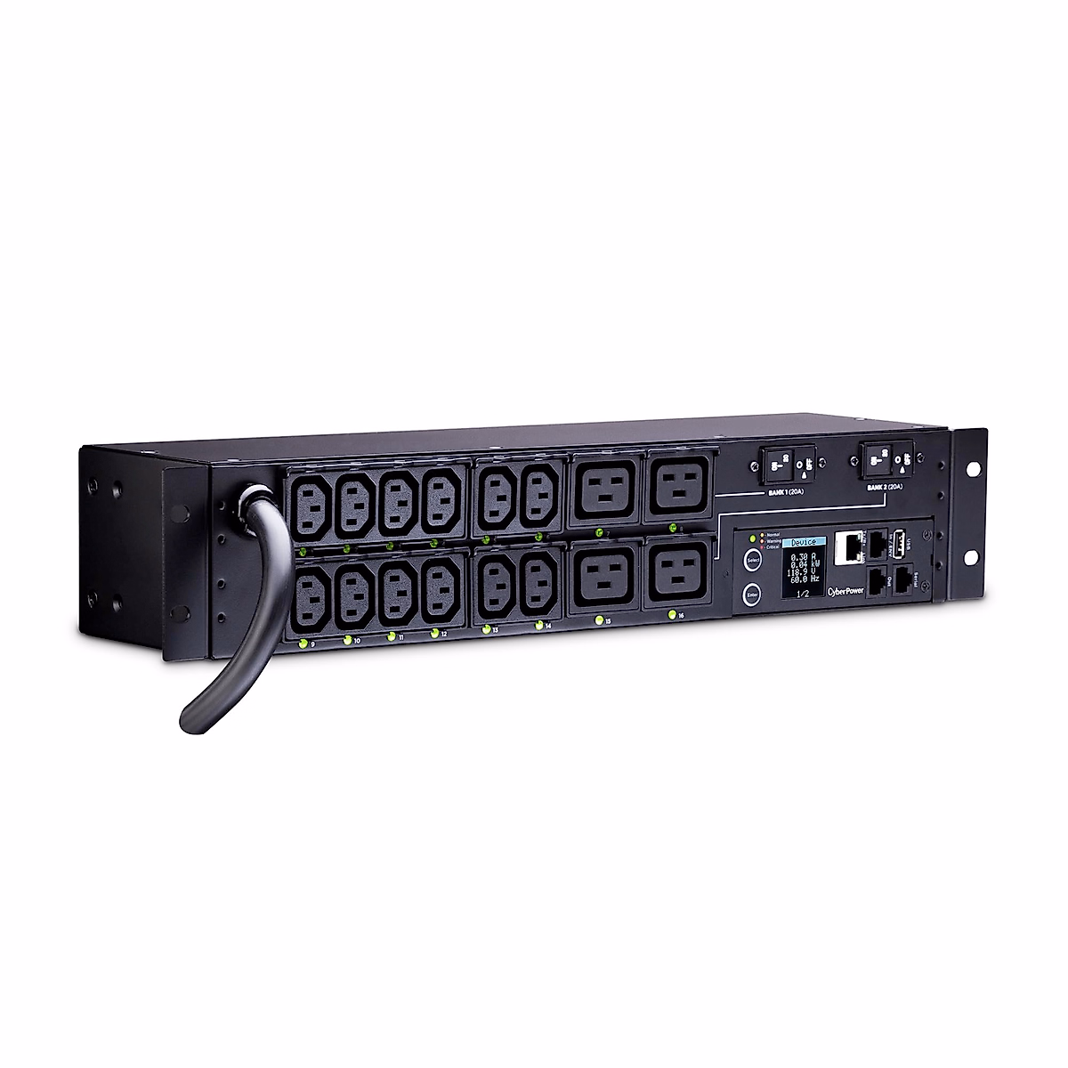 CyberPower PDU41008 Power Distribution Unit Switched 200-240V, 30A (Derated to 24A) 16 Outlets, 2U Rackmount