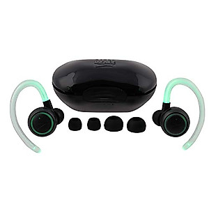 Altec Lansing True Glow Wireless Earbuds with Charging Case, IPX4 Waterproof TWS Bluetooth Earphones with Ear Hooks, Light Up Noise Isolating Stereo Sweatproof Earbuds, 24 Hours Play Time