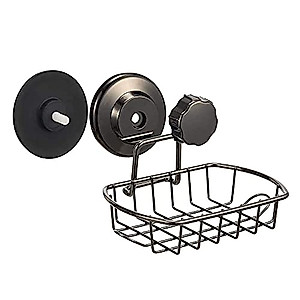 SANNO Suction Cup Soap Dish Holder Suction Shower Caddy Deep Bathroom Basket