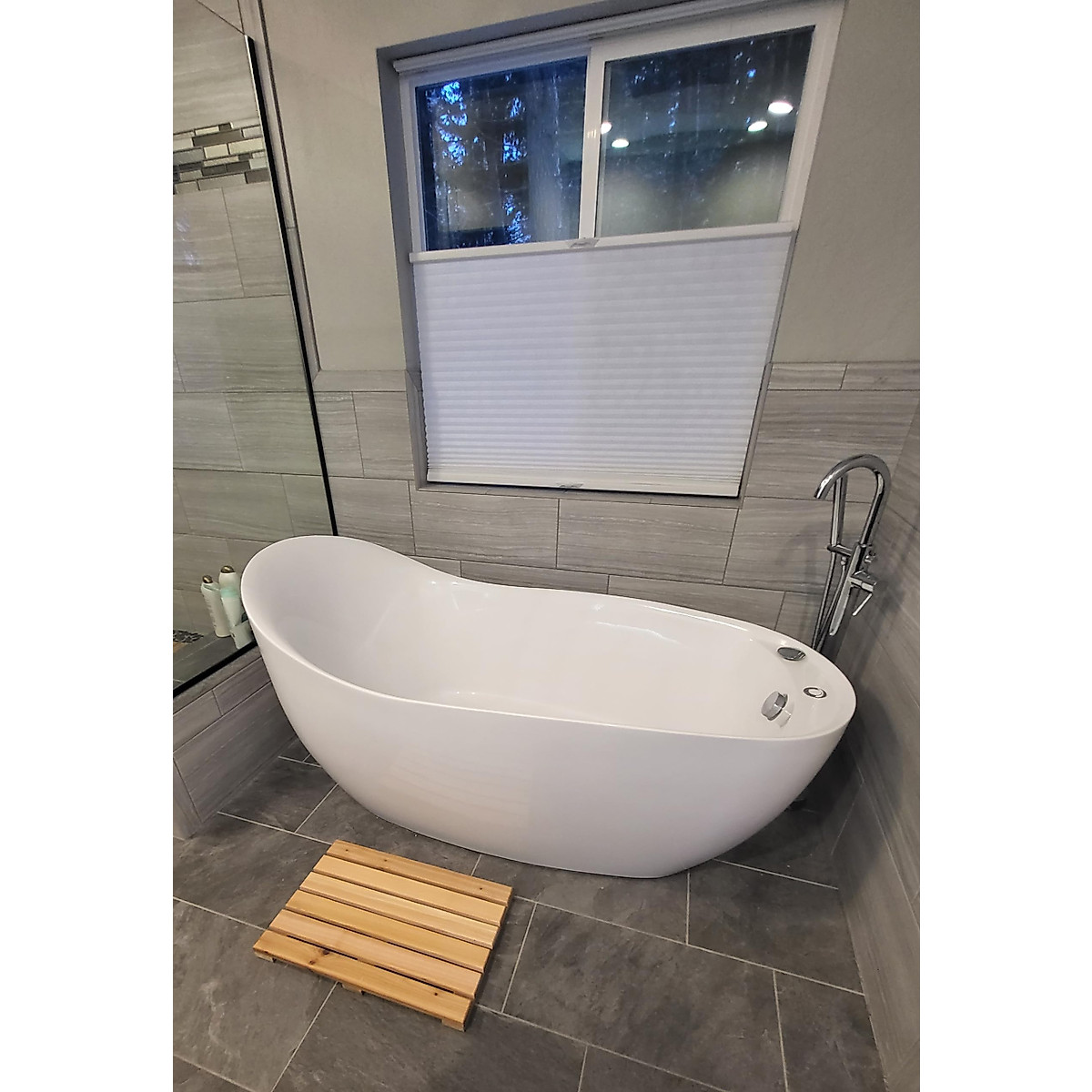 Sauna Fauna 100% Western red Cedar Wooden Bath or Shower mat Cedar Sauna Floor Panel, Also for Patio hot tub or spa, Great for RVing and Outdoor Showers 22.5" x 14"