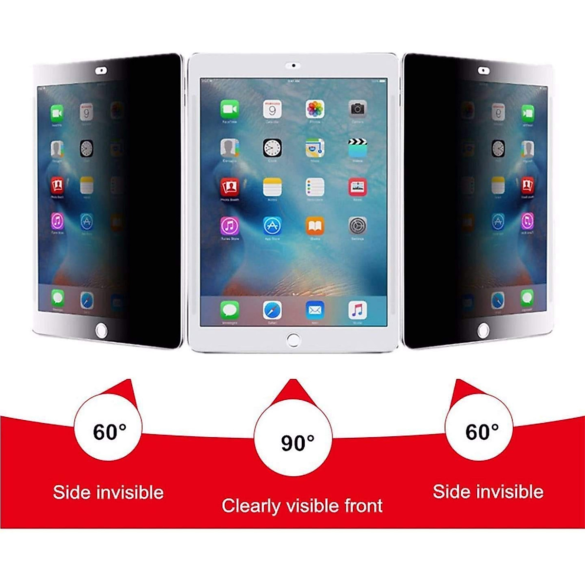 DumRang [YUNXIASW] Fit For Screen Protector Compatible with iPad 9th 8th 7th Generation (10.2 Inch, 9/8/7, 2021&2020&2019) Privacy Tempered Glass, Anti-Spy Screen, Anti-Scratch, Anti-Shock