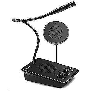 Window Speaker Intercom System Dual Way Anti-Interference Intercommunication Microphone Talk Through Glass,Voice Intercom System for Bunsiness,Bank Counter,Store,Restaurant,Office,Station,School