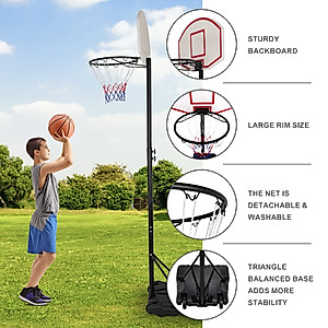 LEMY Portable Basketball Hoops Goal System with Wheels, Height Adjustable Outdoor Basketball Stand for Kids/Adults Indoor, 28 Inch Backboard