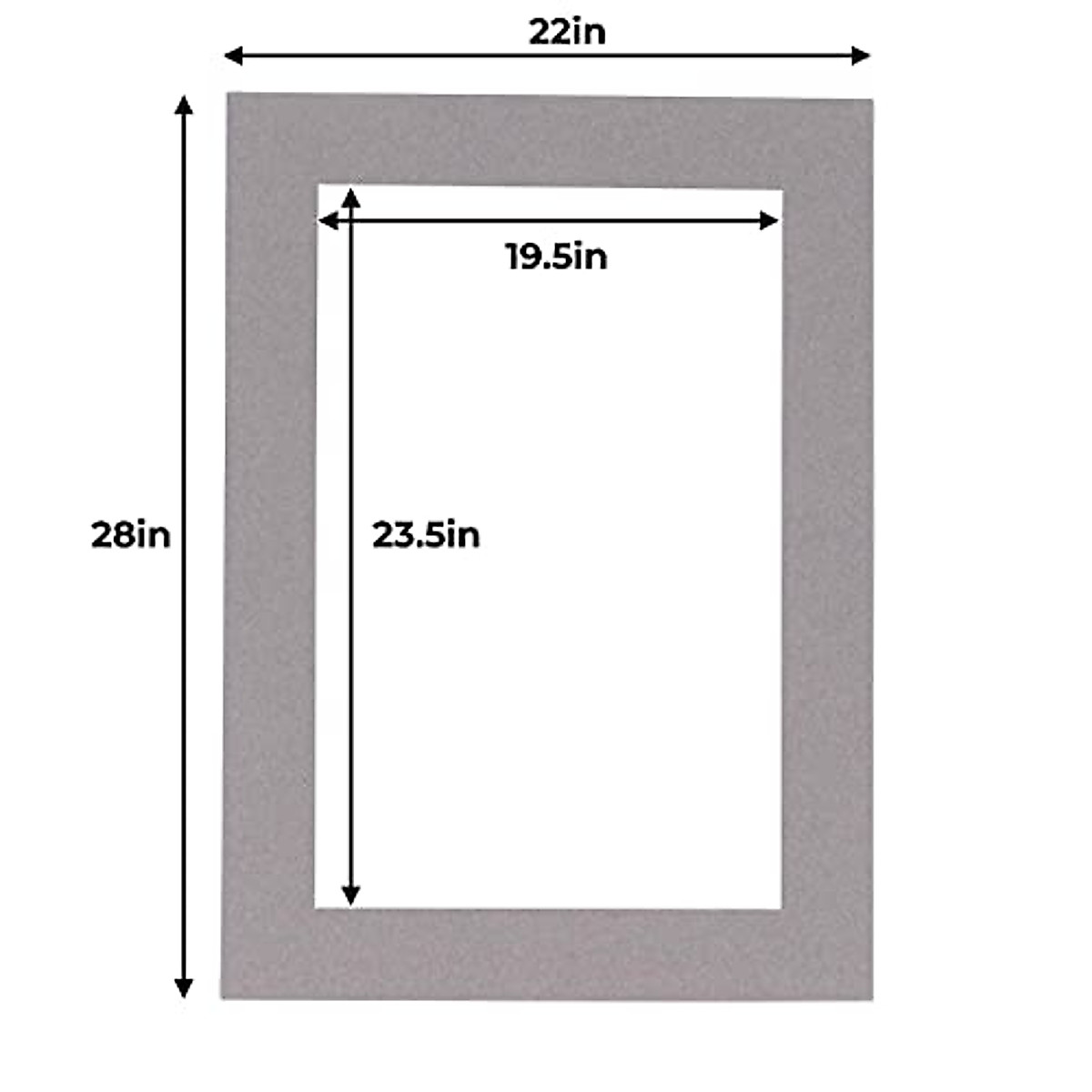 20x24 Mat for 22x28 Frame - Precut Mat Board Acid-Free Charcoal 20x24 Photo Matte For a 22x28 Picture Frame, Premium Matboard for Family Photos, Show Kits, Art, Picture Framing, Pack of 25 Mats