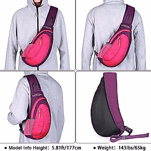 G4Free Sling Bags Men and Women Shoulder Backpack Small Crossbody Chest Sling Backpack (Rose)
