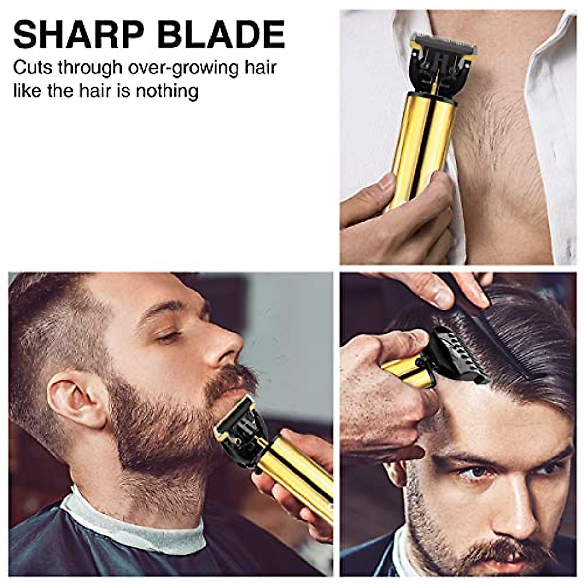 Professional Hair Clippers for Men Cordless Hair Trimmer Ornate Beard Trimmer Lineup Hair Clipper Rechargeable Grooming Kit Adjustable Hair Trimmers Outliner Edgers Haircut Kit with LED Display Gold