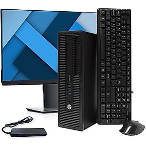 HP Desktop Computer PC Small Form Factor Intel Core i5-4th Gen, 16 GB RAM 512 GB SDD, Keyboard and Mouse, Wi-Fi Bluetooth,New 24 Monitor, 4 in 1 USB Hub, 16 GB Flash Drive Windows 10 Pro (Renewed)