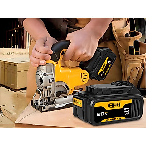 iMah Replacement Battery for Dewalt 20V Battery Lithium-Ion 5.0Ah, Replace for Dewalt MAX XR Battery DCB184 DCB200 DCB201 DCB203 DCB204 DCB205 DCB206 and All DeWalt 20V Cordless Power Tools (1-Pack)