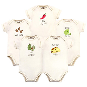 Touched by Nature Unisex Baby Organic Cotton Bodysuits, TACO, 3-6 Months