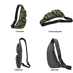 NICGID Sling Bag Chest Shoulder Backpack Crossbody Bags for Men Women, Army Green