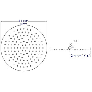 ALFI brand RAIN12R-BM Stainless Steel 12" Round Ultra-Thin Rain Shower Head, 12"L x 12"W x 0.13"H, Black Matte