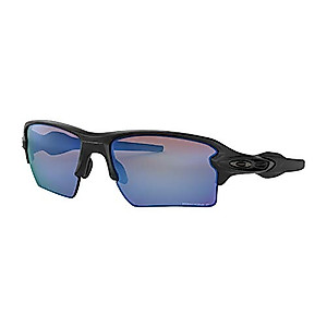 Oakley Flak 2.0 XL Sunglasses (Matte Black Frame/Prizm Deep H2 O Polarized Lens) with USA Flag Lens Cleaning Kit