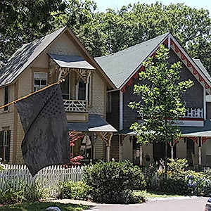 DZSM All Black American Flags 3x5 Ft,Solid USA Flag Double Sided with Embroidered Stars,Fade Proof Patriot United States America Banner Stitched Stripes,Blackout US for Outdoor,car,farm, F-001