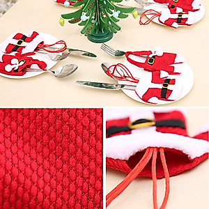 Kaxich 8pcs Christmas Cutlery Holders Suit Silverware Pockets Knifes Forks Tableware Decor Bag Storage Covers Christmas Xmas Party Decorations