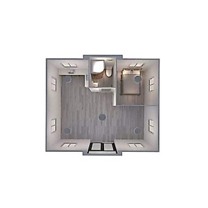 Generic House-Ports Expandable and Prefabricated Container House 15FTx20FT Home Kit with Windows and Doors for Living/Office/Garage/Extra Space/Hotels, Brown on Black