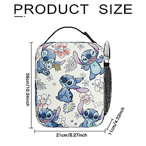 Zuswicg Anime Cartoon Lunch Box - Insulated Lunch Bag For Girls Boys - 10.2 Inch Cute Lunch Box Suitable For Adult Women Men Preppy School Work Office
