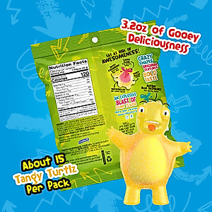 ChewzMe Tangy Turtlz Gummies, Turtle Shaped Jelly-Filled Gummy and Chewy Candy in Assorted Flavors, 3.2 Ounce (Pack of 1)