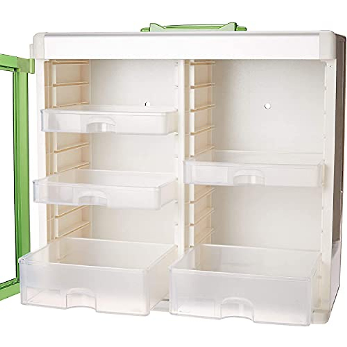 Glosen Locking Medicine Cabinet Wall Mounted and Portable Storage Container Big Capacity Green