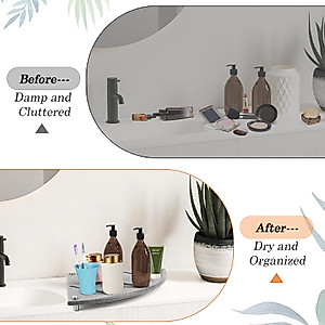 Vickes Kitchen Sink Caddy, Instant Dry Sink Organizer, Drying Stone for Kitchen Counter, Diatomaceous Earth Water Absorbing Sink Caddy Stone Fast Drying Stone Sink Tray for Soap Bottles, Cups