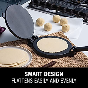 Bellemain Cast Iron Tortilla Press 8 Inch, Heavy Duty Tortilla Maker Press & Dough Maker for Flour Tortilla Press, Prensa Para Tortillas, Roti Maker, Quesadilla Press & Taco Maker Roti Press