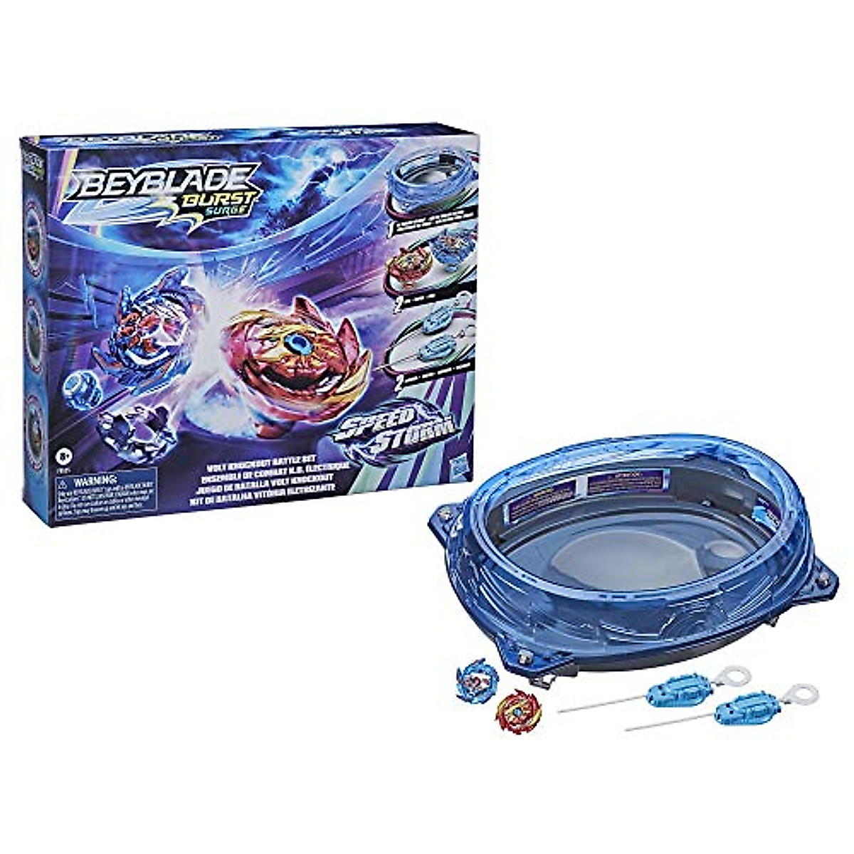 BEYBLADE Burst Surge Speedstorm Volt Knockout Battle Set – Complete Battle Game Set with Beystadium, 2 Battling Top Toys and 2 Launchers