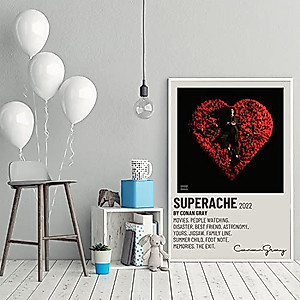Conan Gray Poster Superache Album Cover poster Vintage Posters Decorations Paintings Music Poster Canvas Wall Art for Living Room Office Bedroom Decor Unframed (12x18Inch(30x45cm))