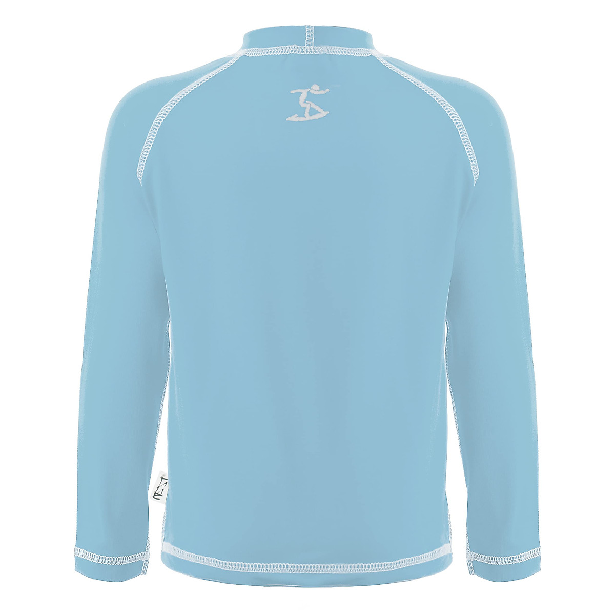 UZZI Kids UPF 50+ Loose Cut Long Sleeve Rashguard Swim T-Shirt (Medium, Light Blue)