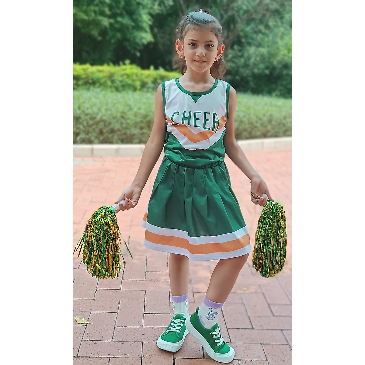 KAKALVER cheerleader costume for girls cheerleader outfit for Halloween Dress Up Cheerleader Gifts
