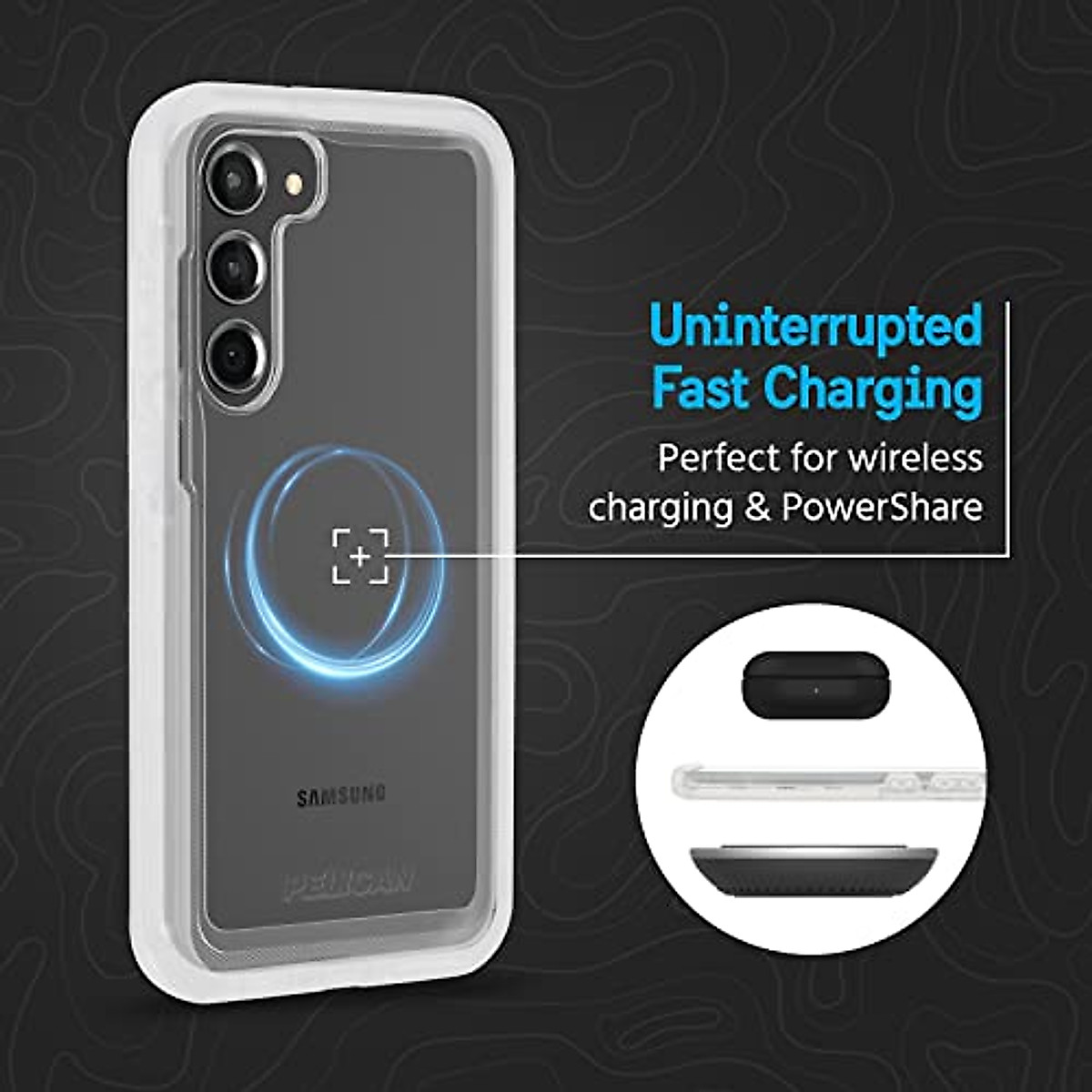 Pelican Voyager - Samsung Galaxy S23 Case [6.1"] [18FT MIL-STD Drop Protection] [Wireless Charging] Phone Case for Samsung Galaxy S23 w/Belt Clip Holster Phone Stand - Anti Yellowing - Clear