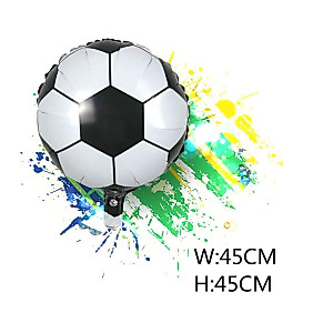 24 Pcs 18 Inch Soccer Balloons Aluminum Foil Balloons Mylar Balloons for birthday party Soccer Party Decorations Football Party Supplies Birthday Party Decoration 45cm