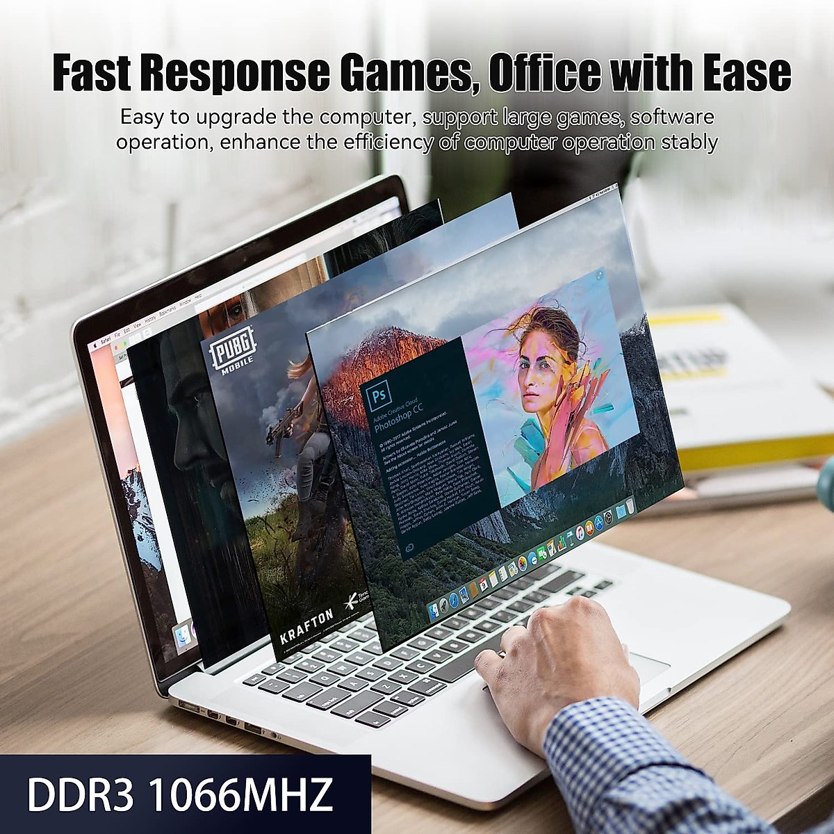 DUOMEIQI Ram DDR3 8GB Kit (2 X 4GB) PC3-8500 PC3 8500S DDR3 1066MHz SO-DIMM CL7 204 Pin 1.5v 2RX8 Sodimm DDR3 Non-ECC Unbuffered Notebook Memory Laptop RAM Modules