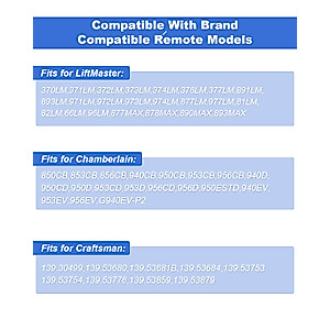 Universal Fingerprint Garage Door Keypad Fit for Liftmaster Chamberlain Craftsman Opener Unlock with Fingerprint Control Multiple Doors Replace 877max G940EV-P2 877Lm Wireless Keyless White