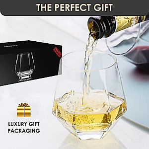 JBHO Polishing Cloth, Wine Glasses Polishing Cloths and Stemless Wine Glasses Set of 6, Red or White Small Wine Glass set - 10Oz