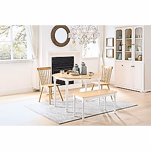 MUSEHOMEINC Farmhouse Folding Dinning Table, Round Table, Dinning Tables for Small Spaces,Drop Leaf Extendable Oval Top Kitchen Table,Space Saving Kitchen Table Dining Room,Living Room