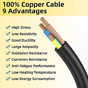 Flameweld Welder Adapter Cord, L14-30P Locking Male Plug to 6-50R Female Plug, 4 Prong 30 Amp to 50 Amp Up to 7500W SJTW 10/3 Generator Cord, UL