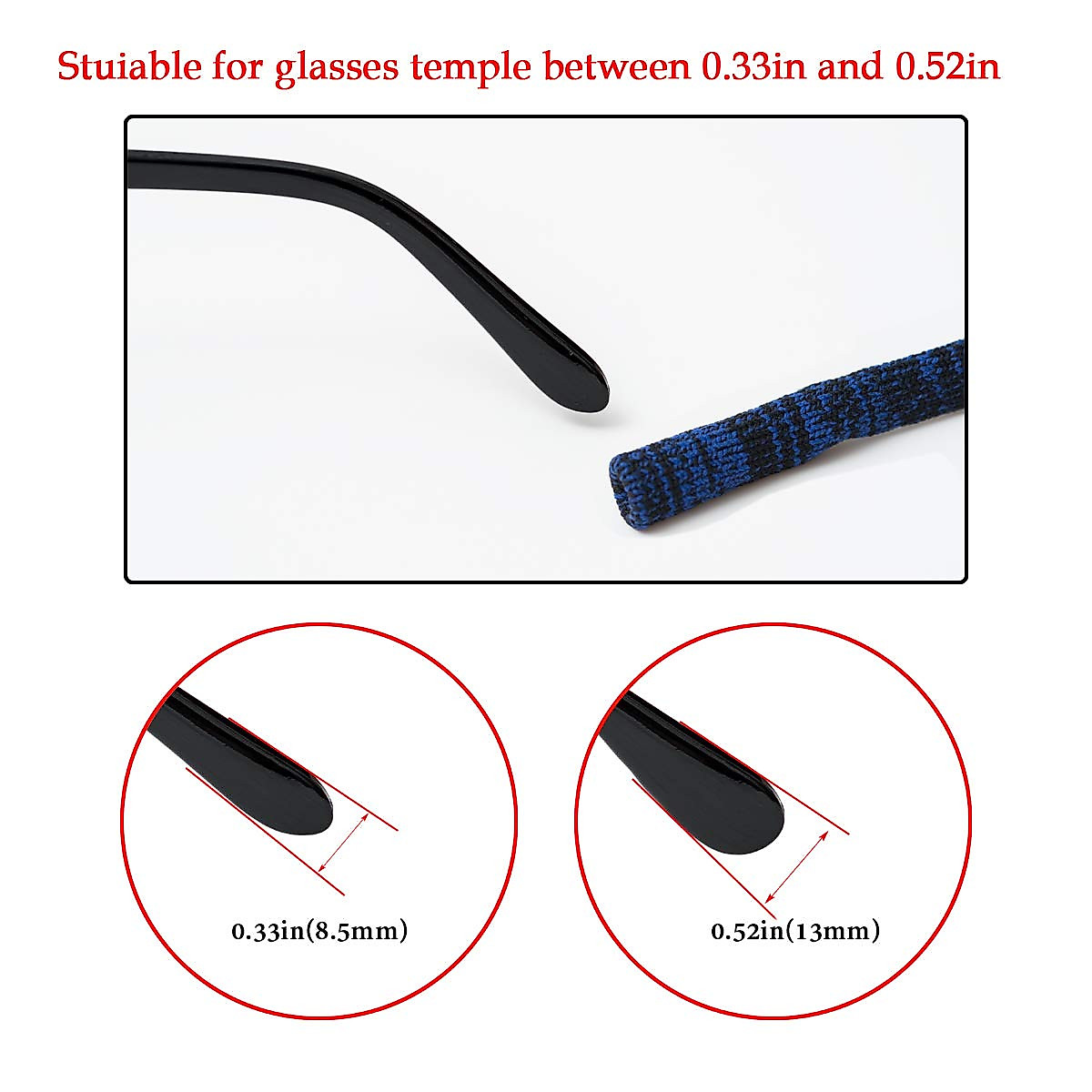 HALF CRESCEN Glasses Strap (Pack of 6) Adjustable Eyeglasses Strap Sunglass Holder Strap Men Women