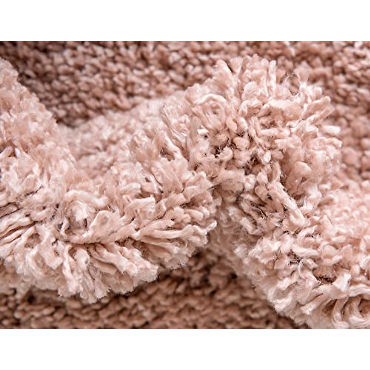 Unique Loom Davos Shag Collection Modern Luxuriously Soft & Cozy Shag Area Rug (5' 0 x 8' 0 Rectangular, Dusty Rose)