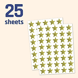 1000 Pack, Gold Foil Star Metallic Stickers, 0.6" Diameter