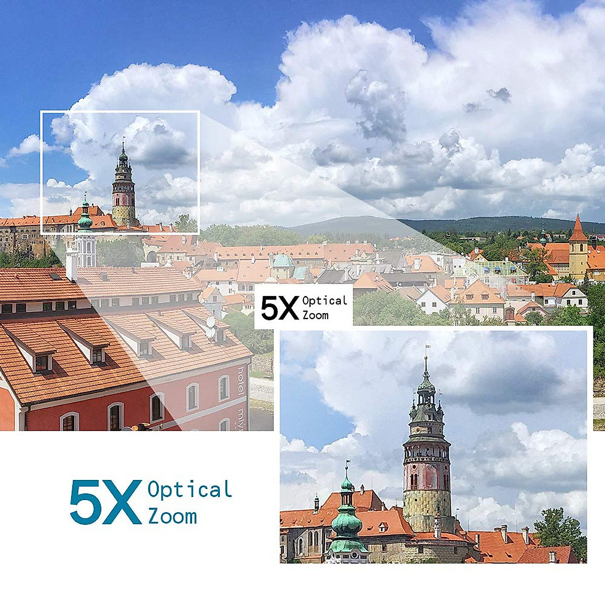 SV3C PTZ Poe Camera Outdoor 5MP Onvif Security Camera, 5X Optical Zoom, Auto Focus, Two-Way Audio, HD Night Vision, Waterproof, APP Motion Alerts, RTSP, Remote View, 24/7 Recording, Wired