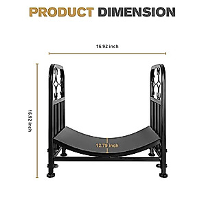 YEEGO DIRECT Weatherproof Firewood Rack Indoor Outdoor 17 Inch Outdoor Firewood Holder Easy Assembly in 10mins, Indoor Log Rack for Fireplace