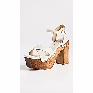 SCHUTZ Women's Gaylah Heels, Pearl, Off White, Tan, 9.5 Medium US