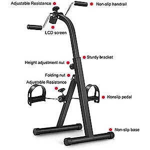 SRSGF Medical Pedal Exerciser,Exercise Bike Stationary, Adjustable Fitness Rehab Equipment for Seniors, Elderly Legs and Arms Workout,with LCD Monitor