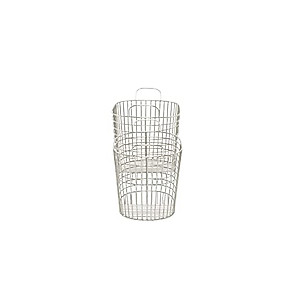 CosmoLiving by Cosmopolitan Contemporary Metal Round Storage Basket, Set of 2 14", 12"H, Silver