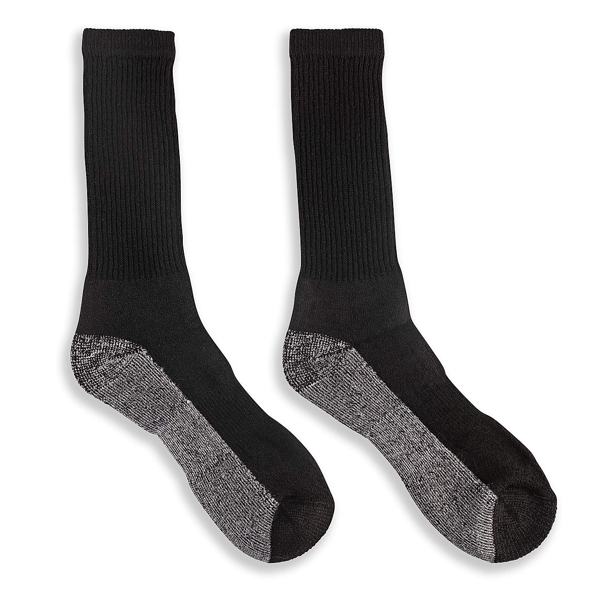 HOT FEET Men's Socks, Cotton Crew Socks for Men, Cushioned Boot Socks for Men, Work Socks for Men, Moisture Wicking Socks Men - Size 10-13, 10 Pairs, Black