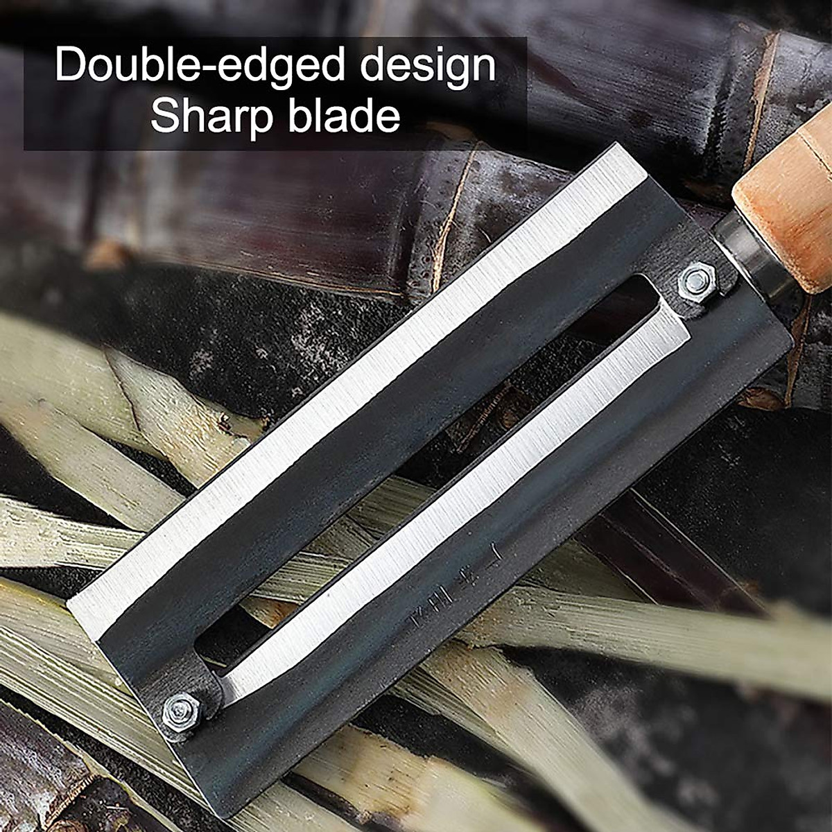 Sugar Cane Peeler Knife, Sugarcane Peeling Kinfe Stainless Steel Paring Potato peelers Peeler Carbon Steel Sugar Cane Peeling Cutter with Wooden Handle (As Shown)
