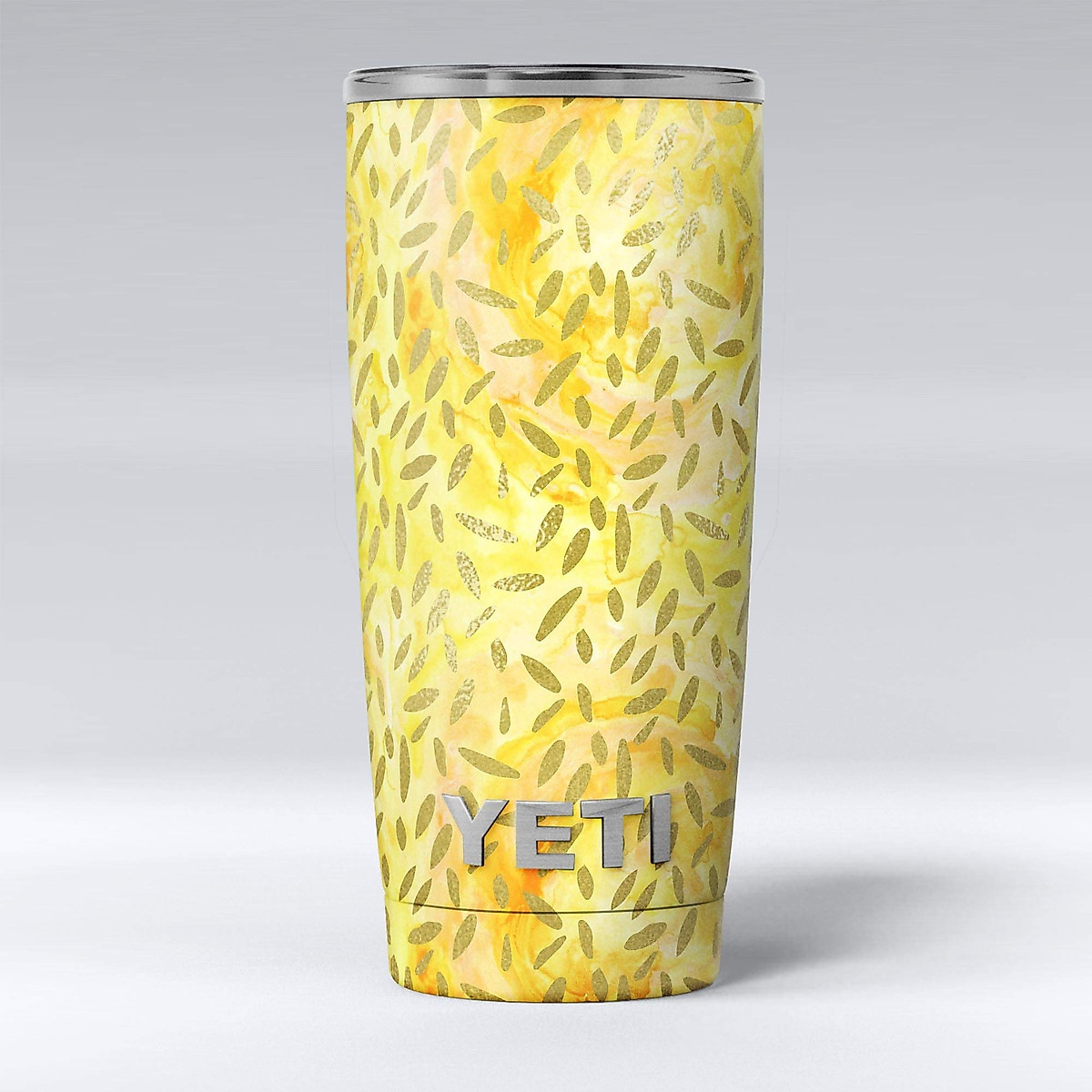 Design Skinz The Orange Yellow Watercolors with Falling Pedals - Skin Decal Vinyl Wrap Kit Compatible with The Yeti Rambler Cooler Tumbler Cups